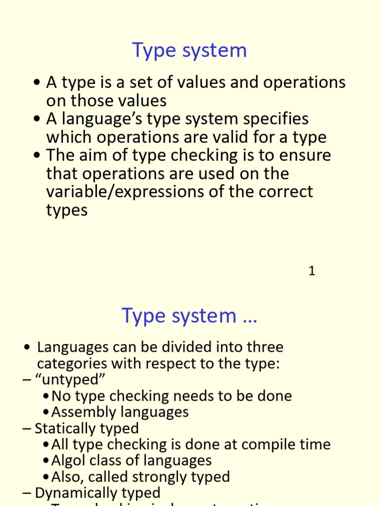 12 Type System | PDF | Pointer (Computer Programming) | Data Type 12 Type System | PDF | Pointer (Computer Programming) | Data Type