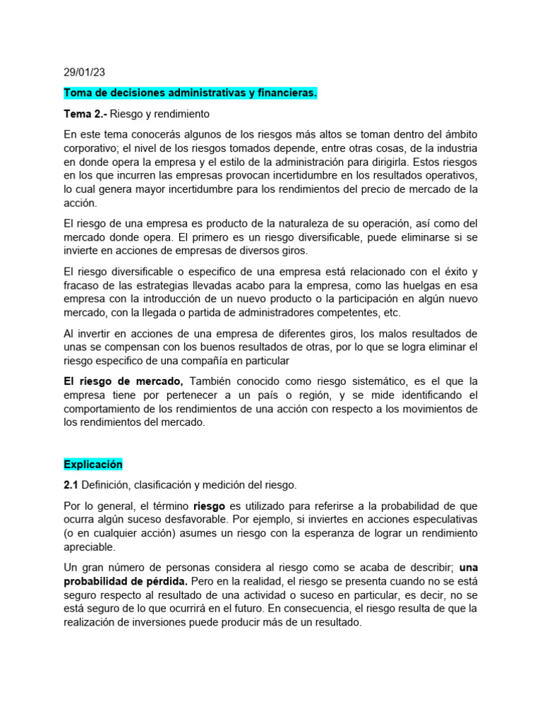 Tema 2. - Riesgo y Rendimiento | PDF | Desviación Estándar | Compartir (Finanzas)