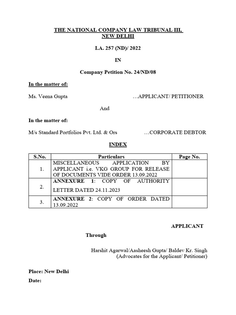 Misc Application VKG v. SKG | PDF | Affidavit | Legal Procedure