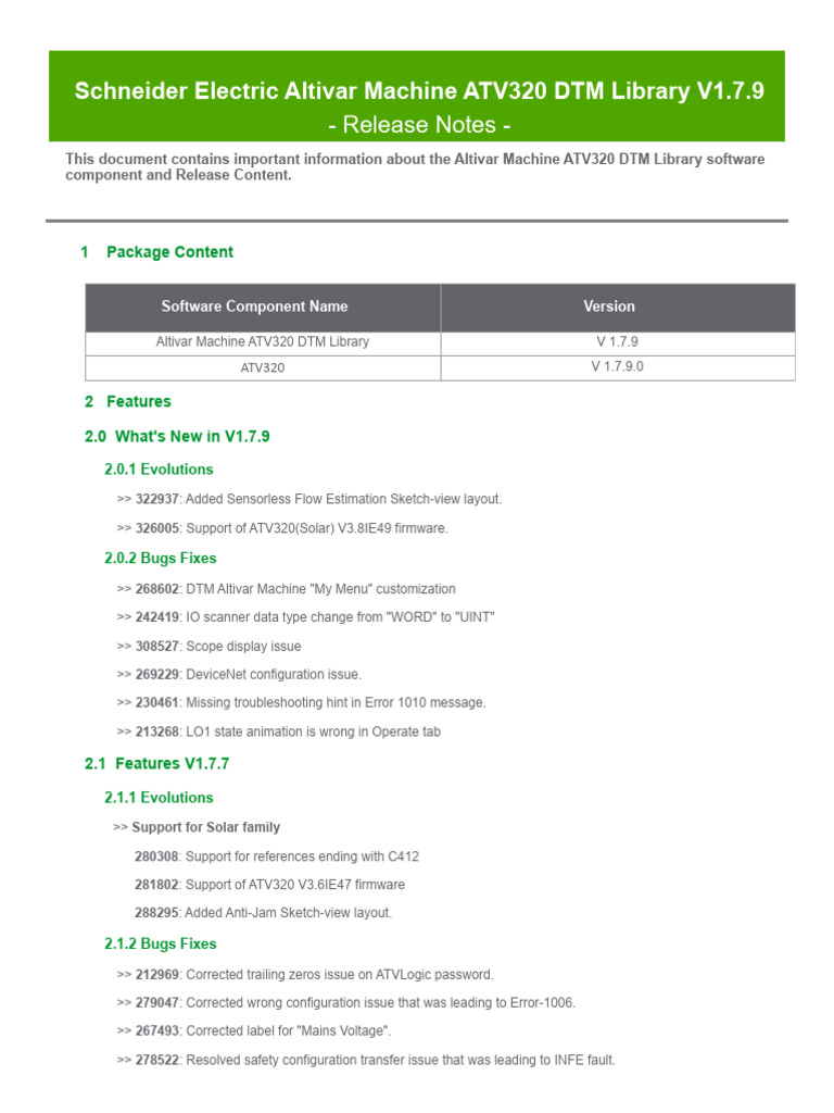 ATV320 DTM Library V1.7.9 Release Notes | PDF | Booting | System Software
