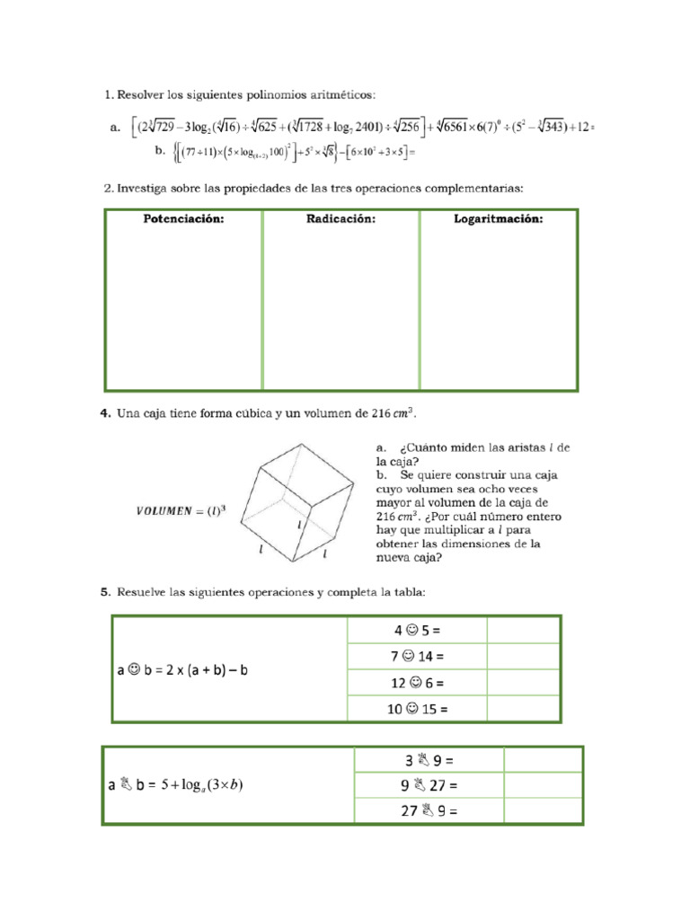 Taller Operaciones Complementarias | PDF