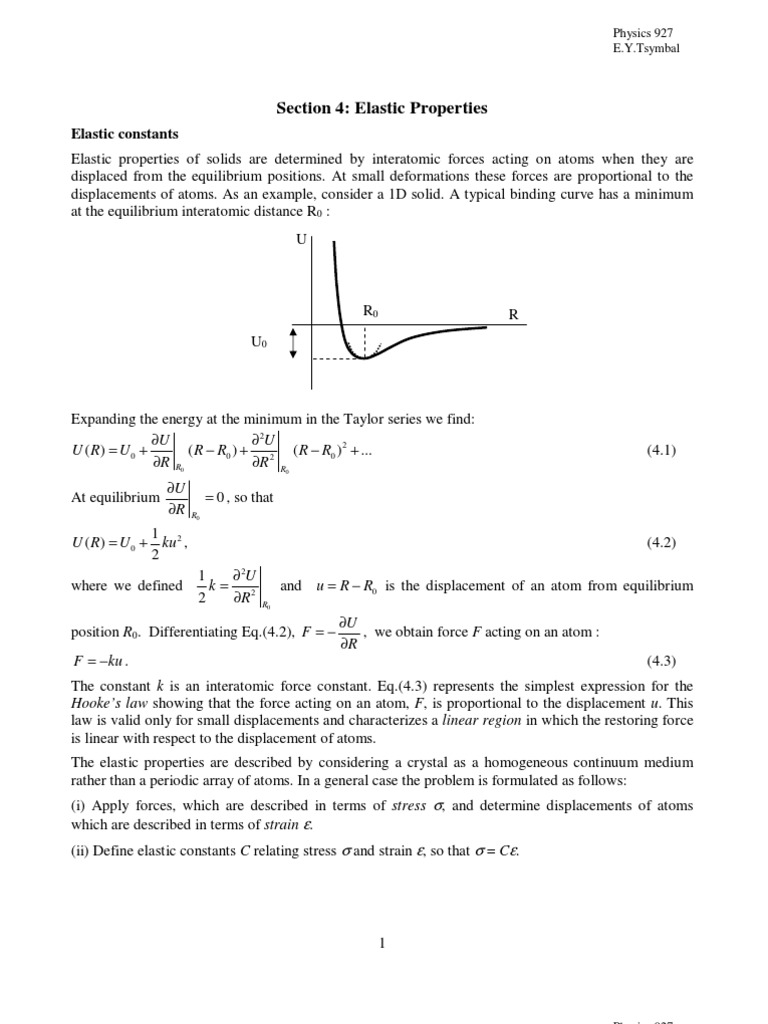 Section 04 Elastic Properties | PDF | Waves | Elasticity (Physics)