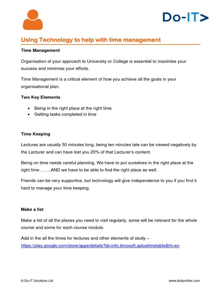 Using Technology To Help With Time Management | PDF | Cyberspace ...