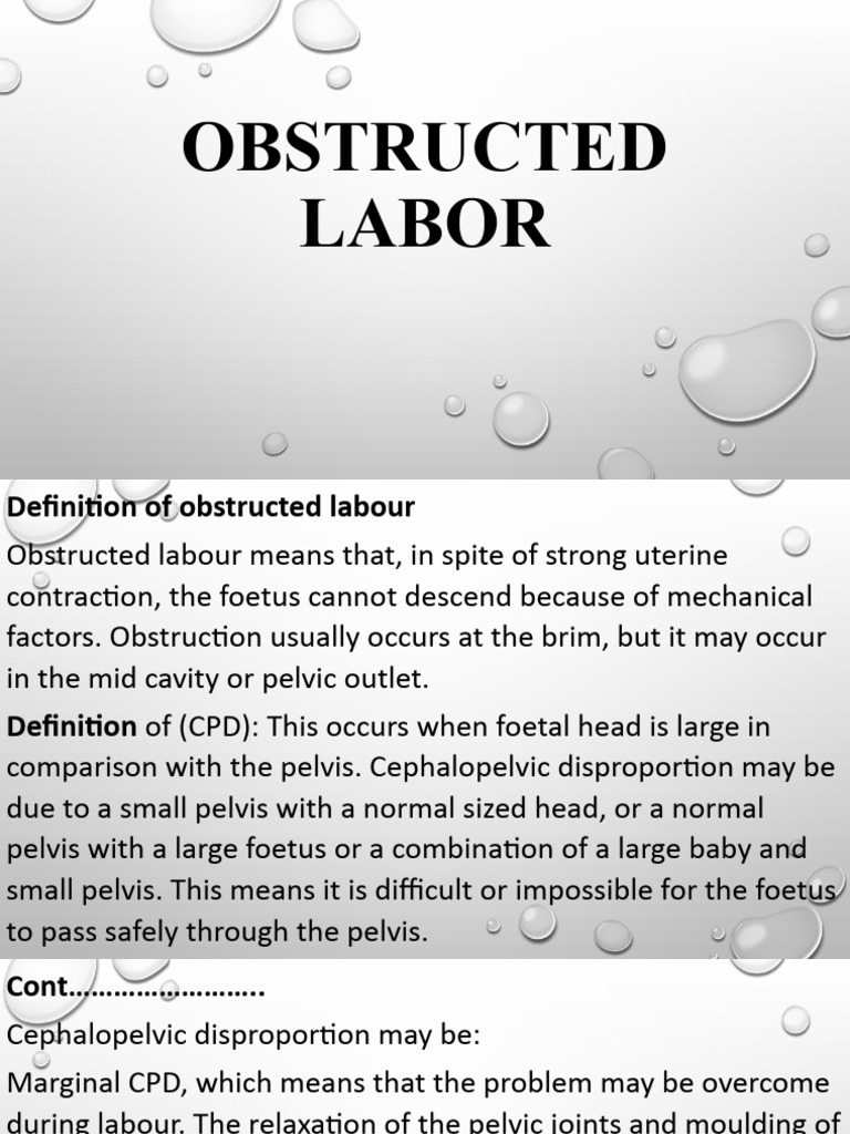 obstructed labor | PDF | Childbirth | Motherhood