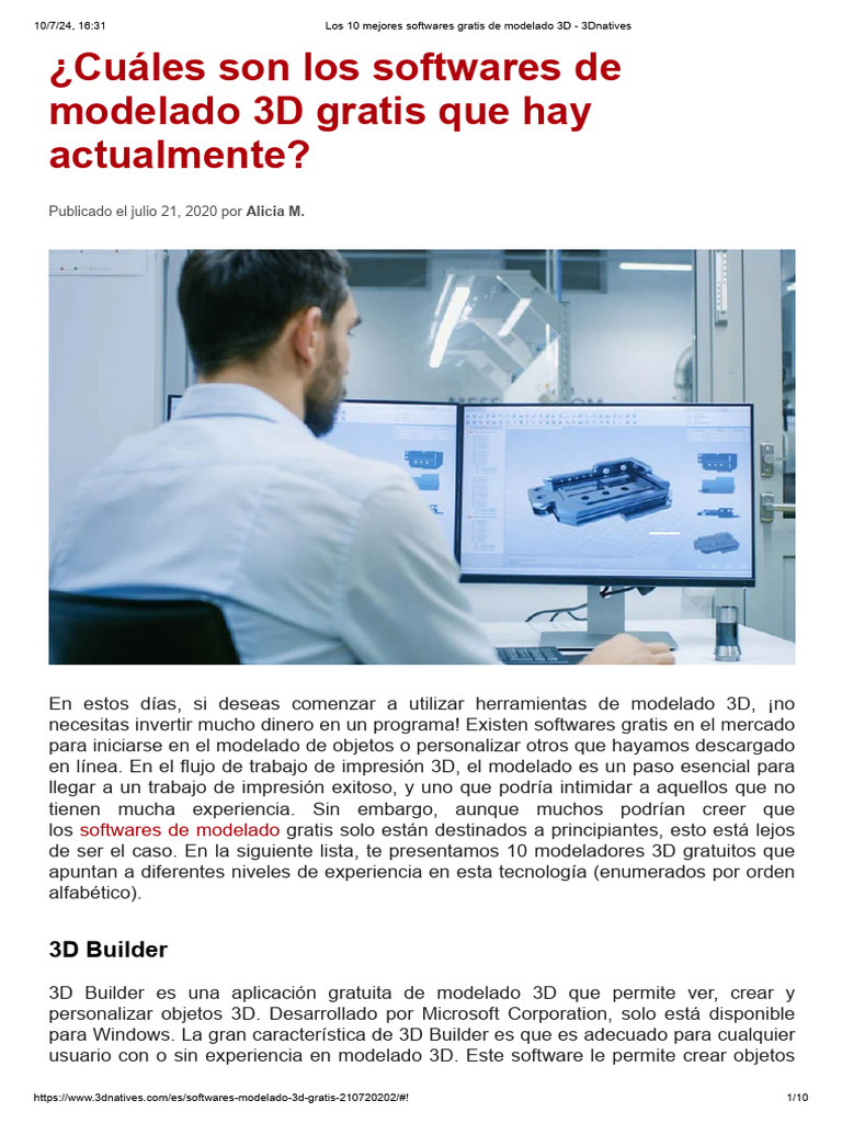 Los 10 Mejores Softwares Gratis de Modelado 3D - 3dnatives | PDF ...