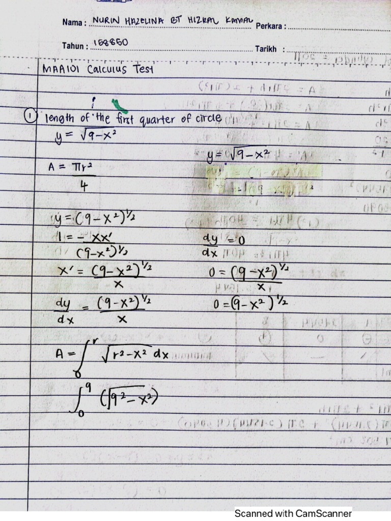 Question 1 Test Calc | PDF