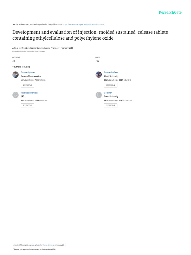 Development and Evaluation of Injection-Molded Sus | PDF | Tablet ...