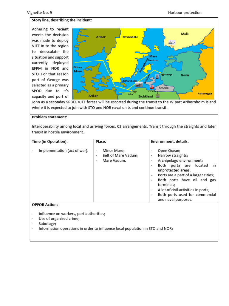 Enclosure 10 - Vignette 9 | PDF | Warfare | Military
