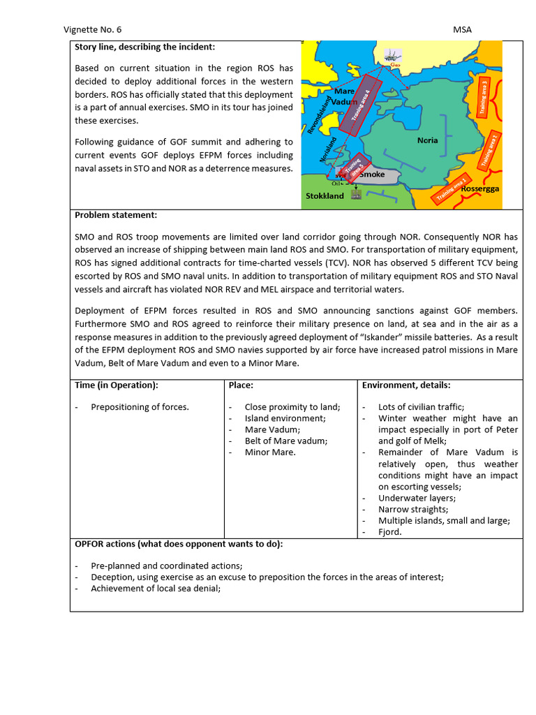 Enclosure 7 - Vignette 6 | PDF | Warfare | Military