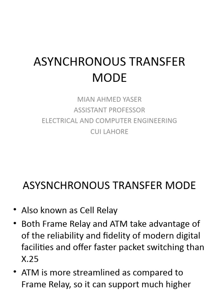 Understanding Asynchronous Transfer Mode | PDF | Asynchronous Transfer ...