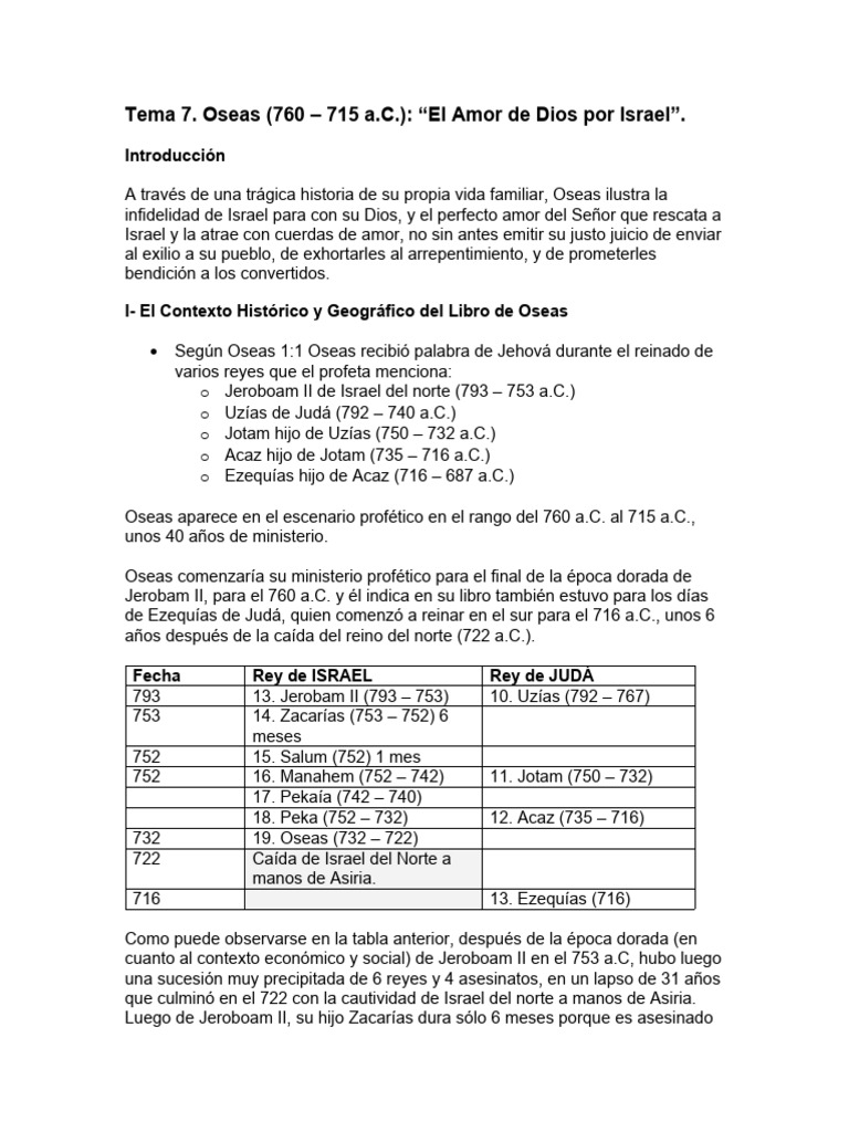 Oseas: Amor y Juicio en Israel | PDF | Profecía | Profeta