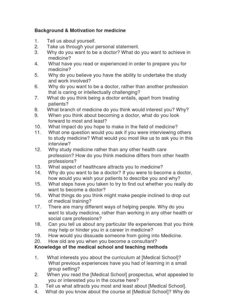Doctor Interview Preparation Guide | PDF | Physician | National Health ...