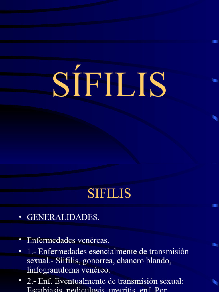 SIFILIS | PDF | Salud pública | Enfermedades e infecciones de ...