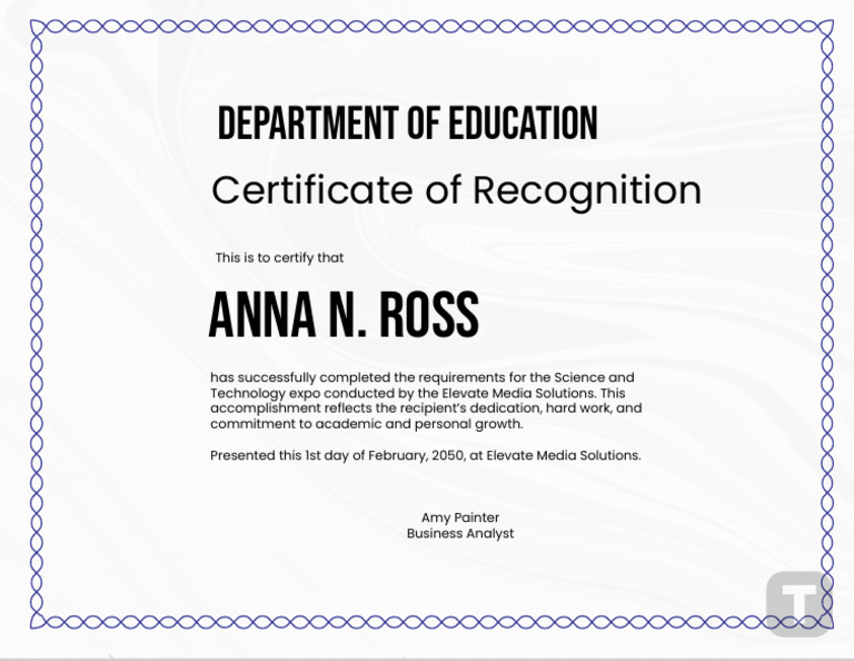 Deped Certificate Template | PDF