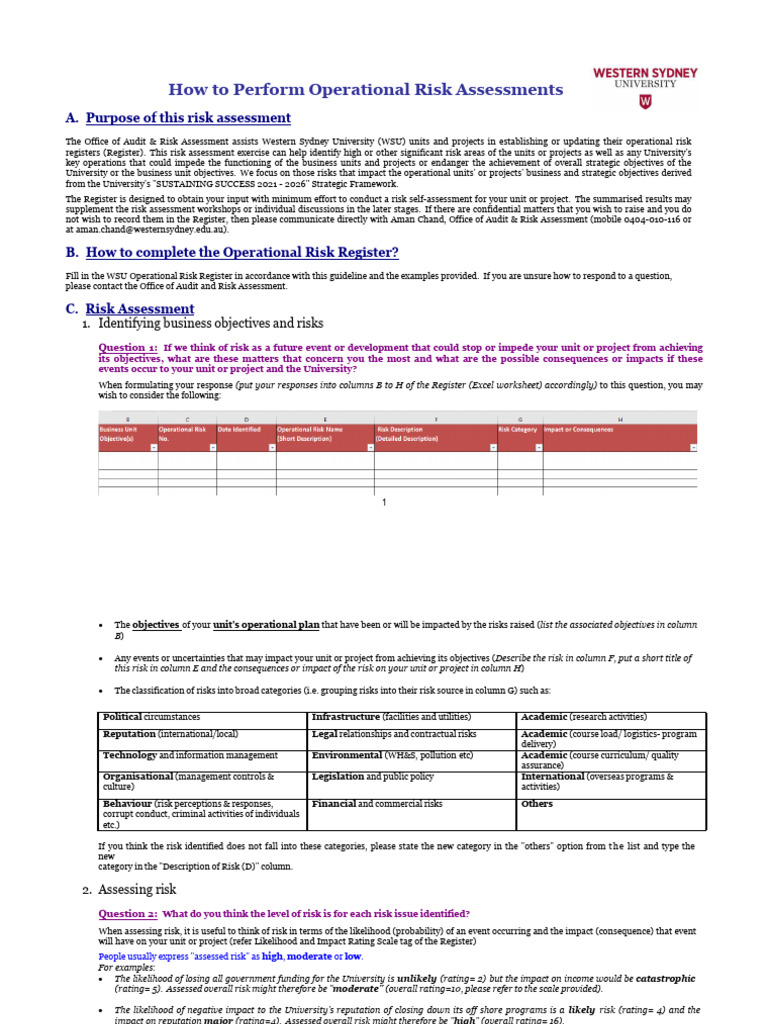 How To Perform Operational Risk Assessments | PDF | Risk | Risk Assessment