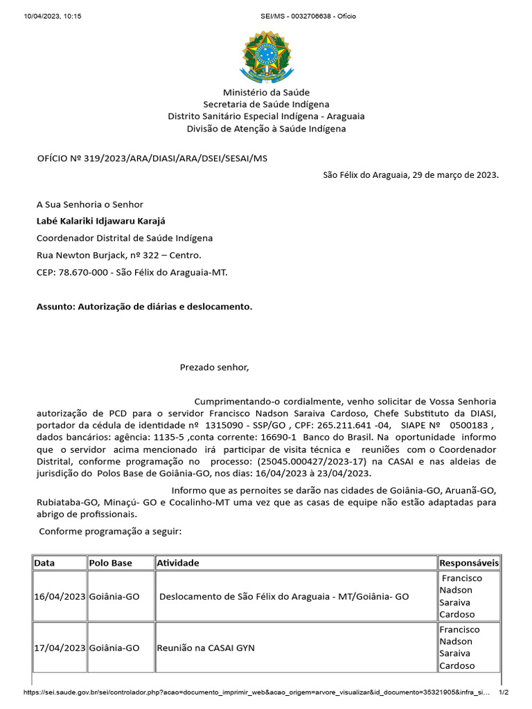 SEI - MS - 0032706638 - Ofício | PDF