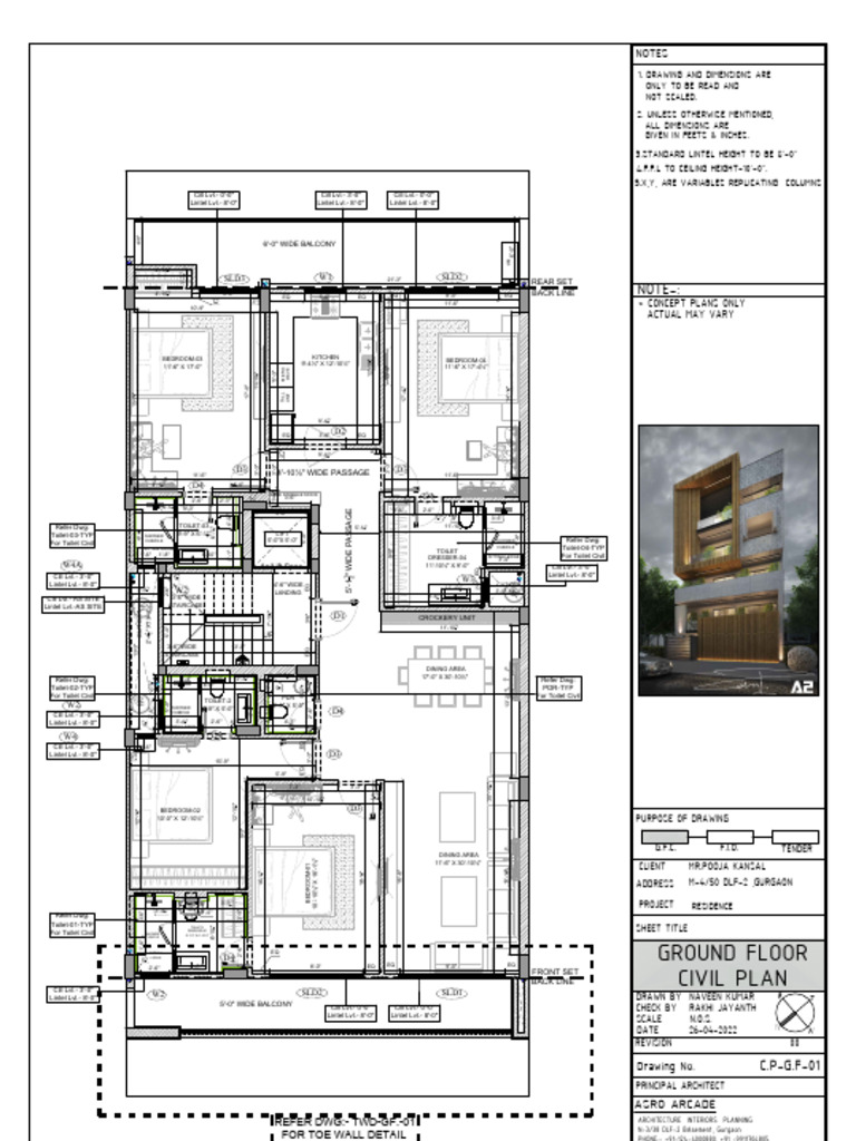 Ground Floor Civil Plan Layout | PDF
