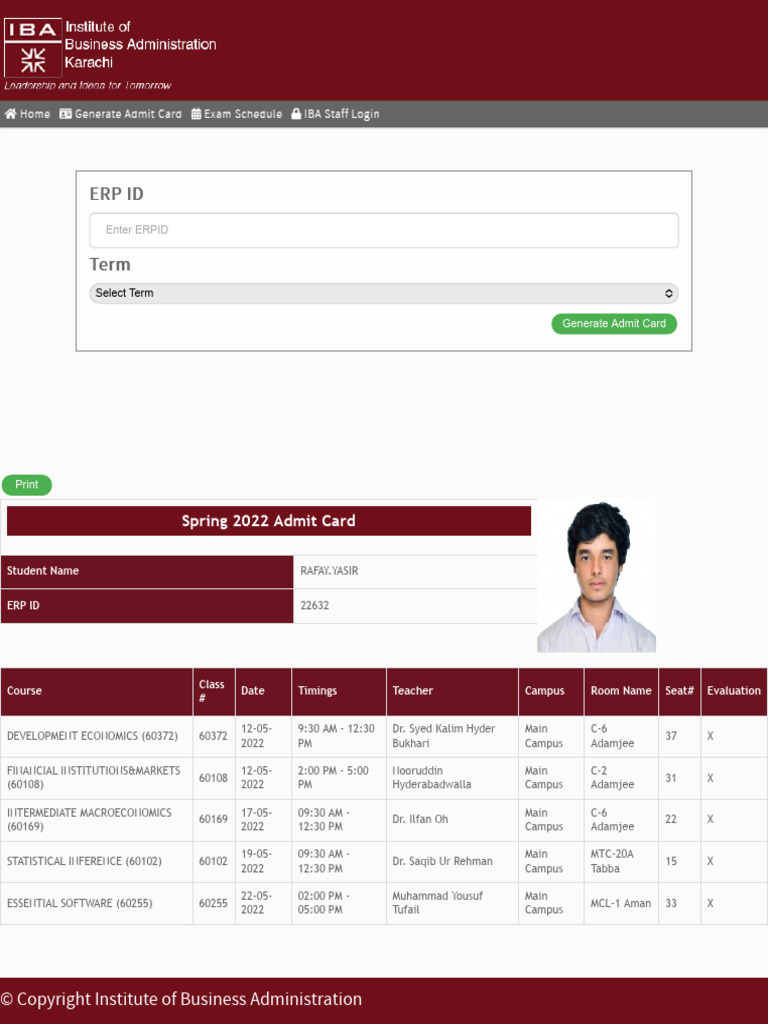IBA - Examination Department | PDF