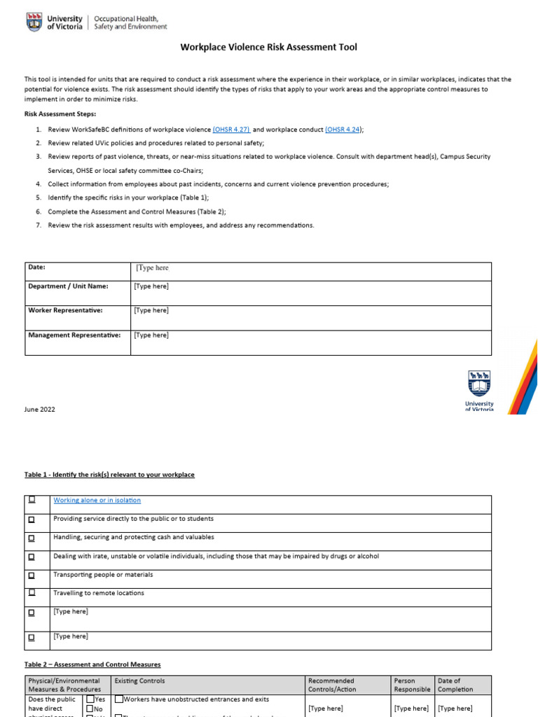 Violence Prevention Tool | PDF | Risk Assessment | Risk