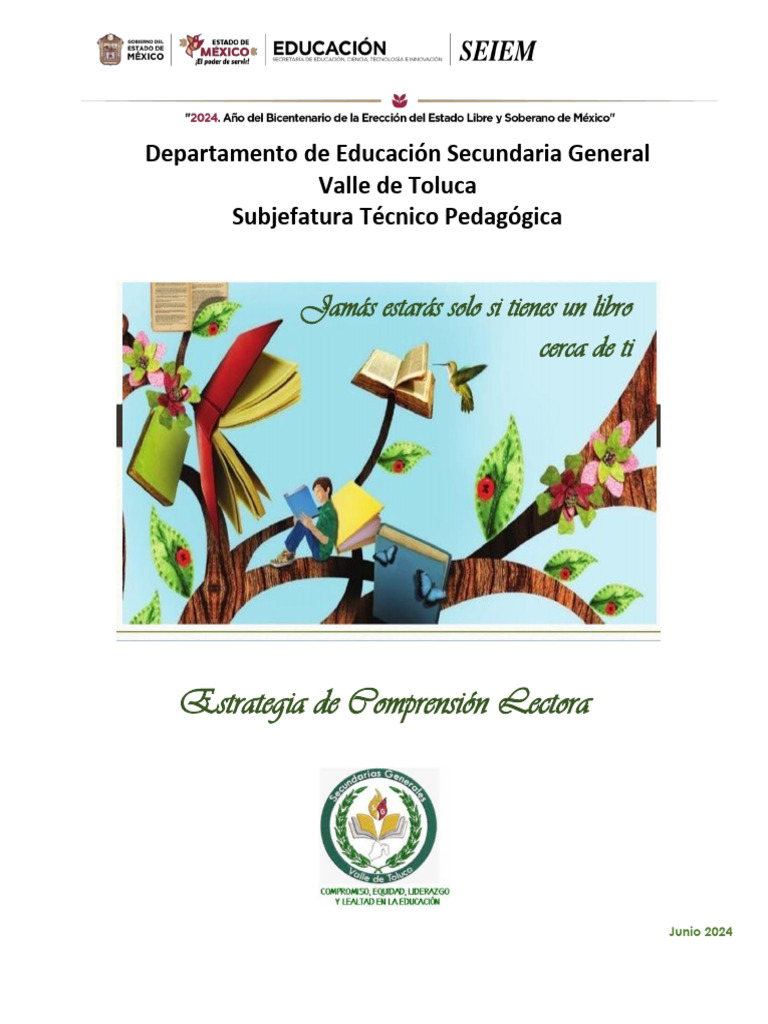 ESTRATEGIA DE COMPRENSIÓN LECTORA 10 Junio 2024 | PDF | Comprensión ...