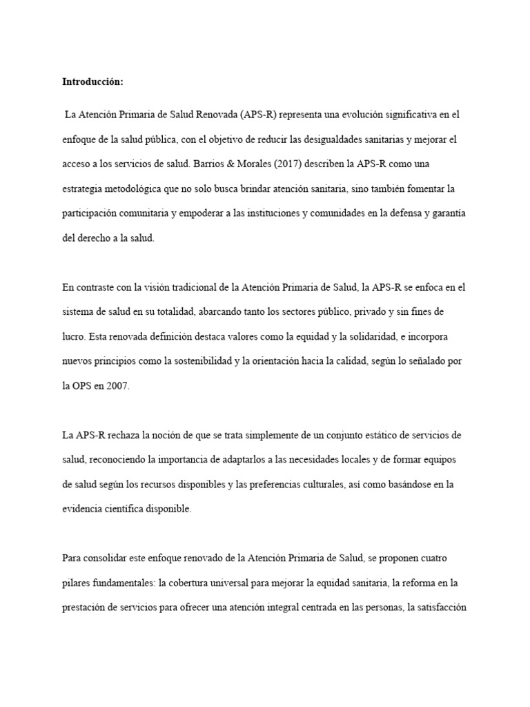 APS Renovada 2 | PDF | Organización Panamericana de la Salud | Sistema de salud