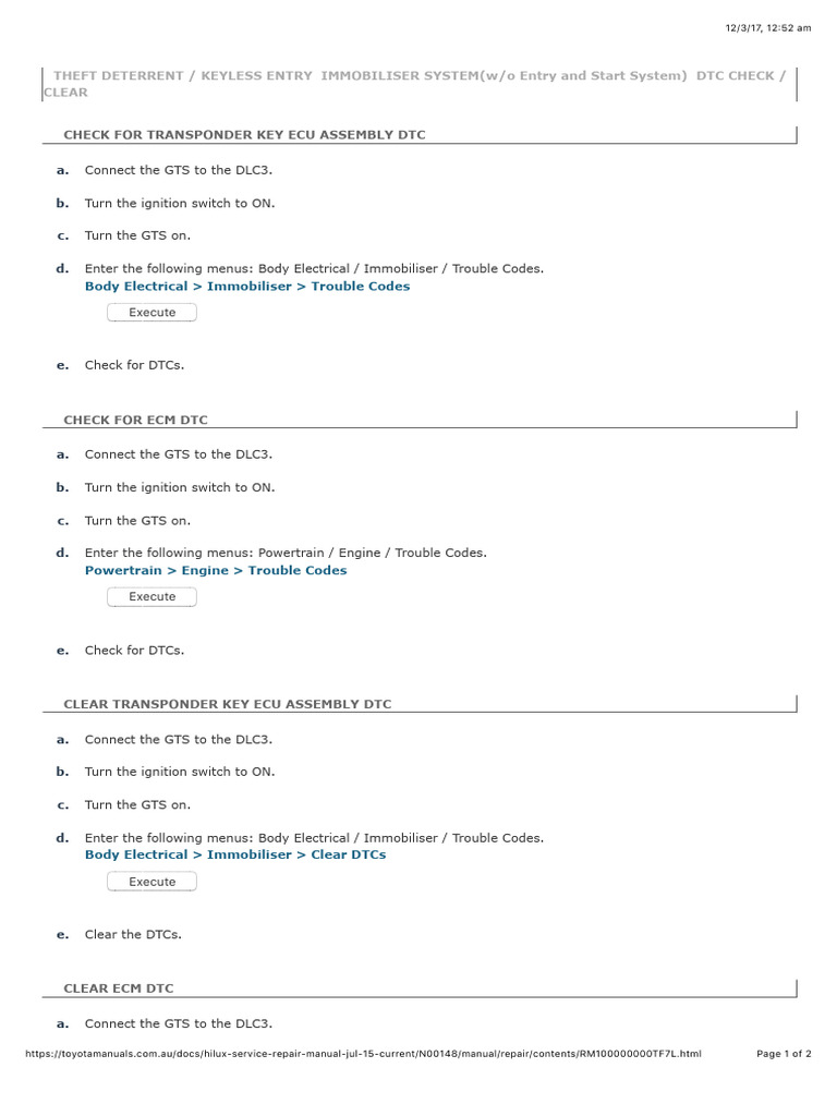 DTC CHECK _ CLEAR | PDF