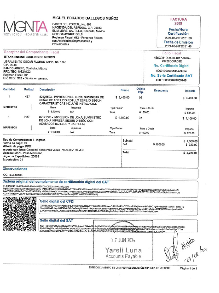 Factura NOM 35 | PDF