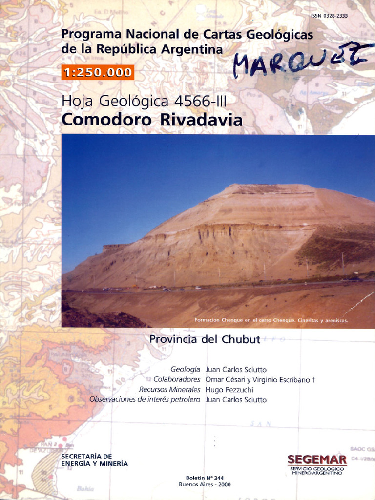 Manual - Hoja Geológica 4566-III - Cdro. Rivadavia | PDF