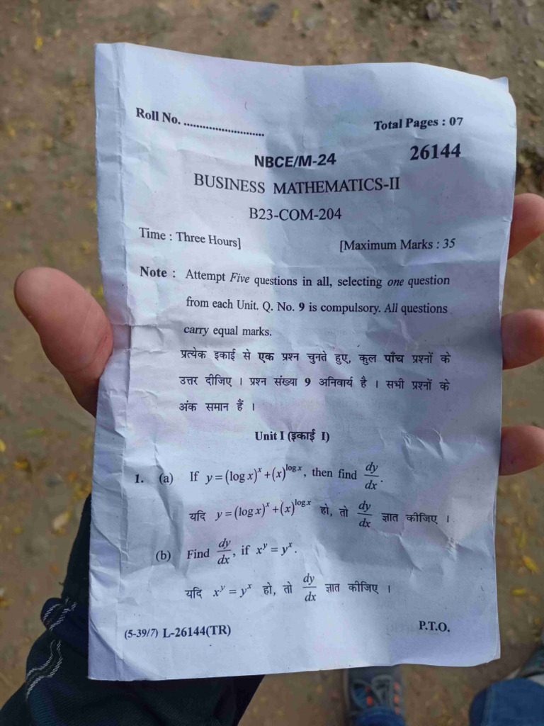 Math Q Paper | PDF