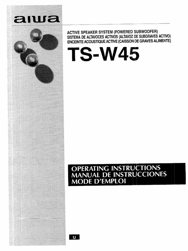 Aiwa TS-W45 - Manual de Usuario (En Varios Idiomas - 12 Paginas) | PDF ...