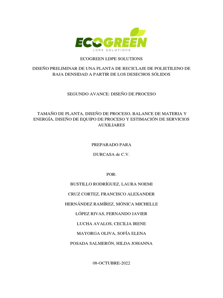 Entregable B - Ecogreen LDPE Solutions | PDF | Residuos | El plastico