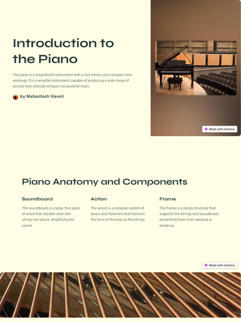 Introduction To The Piano | PDF | Piano | String Instruments