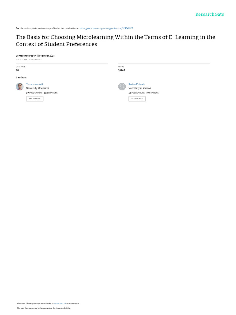 The Basis For Choosing Microlearning | PDF | Educational Technology ...