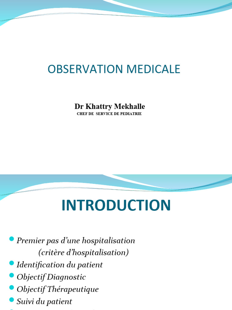 Guide d'Observation Médicale en Pédiatrie | PDF | Maladies et troubles ...