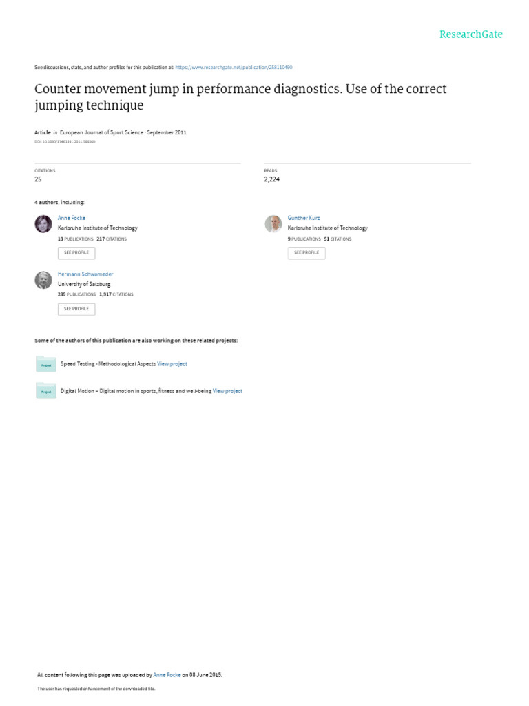 Counter Movemente Jump in Performance Diagnotics. Use of The Correct ...