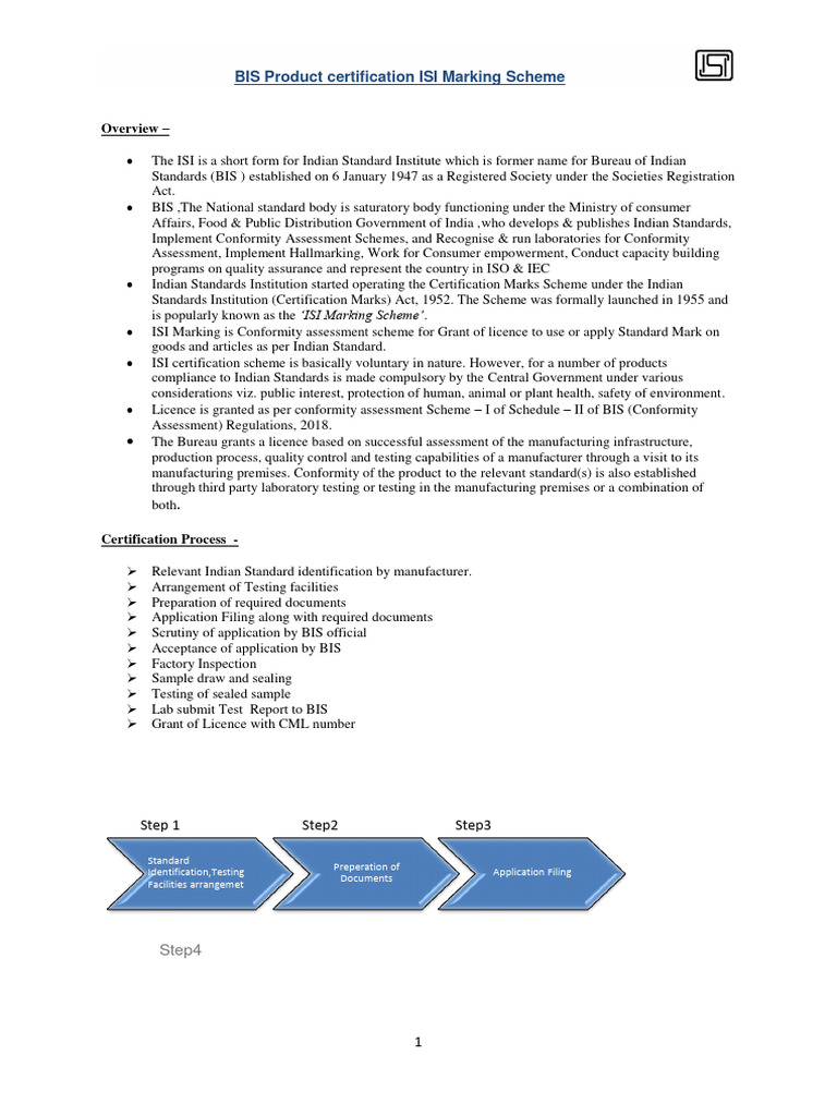 Scheme - I of Schedule - II (ISI) | PDF | Regulation