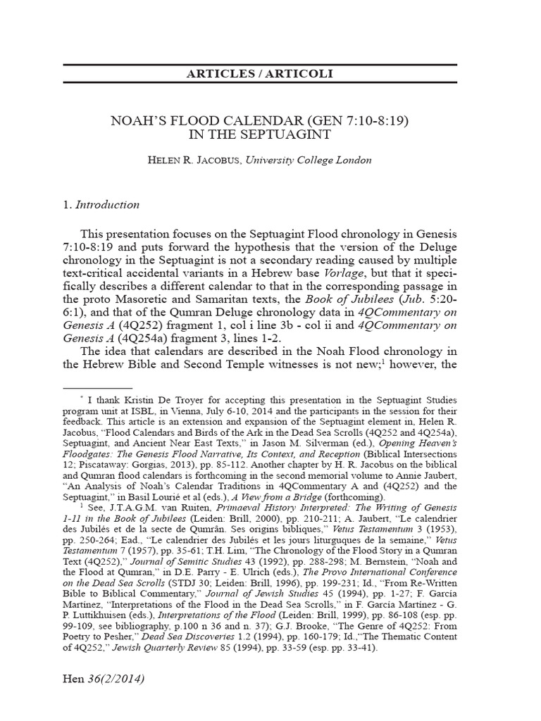 Noahs Flood Calendar Gen 7 10-8-19 in TH | PDF | Septuagint | Bible