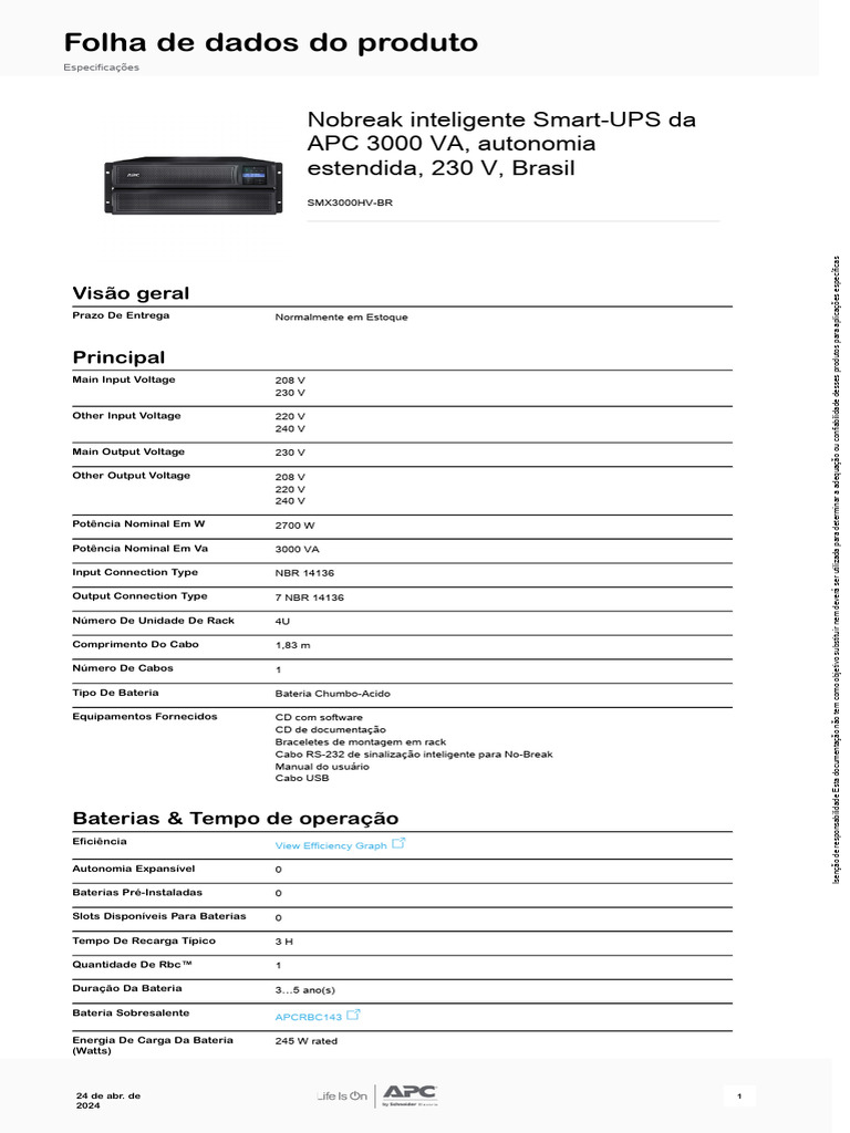 Manual do APC Smart-UPS 3000 VA | PDF