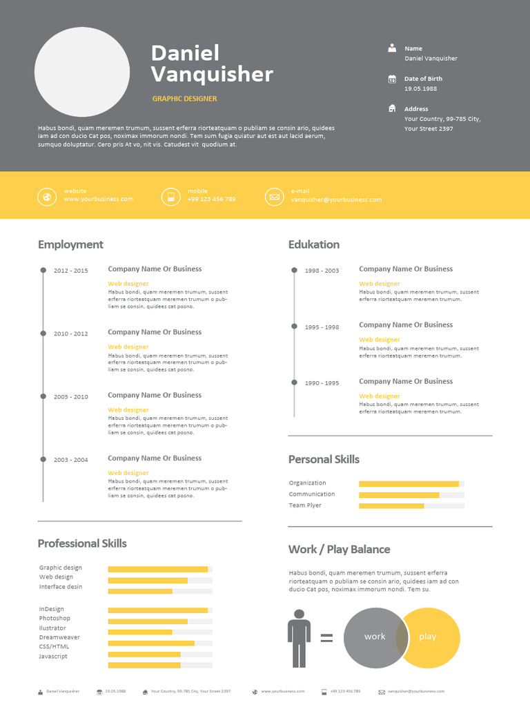 Cv Template | Download Free PDF | Web Design | World Wide Web