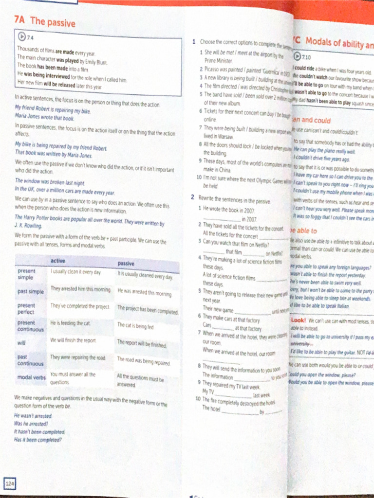 Grammar Practice Unit 7 | PDF