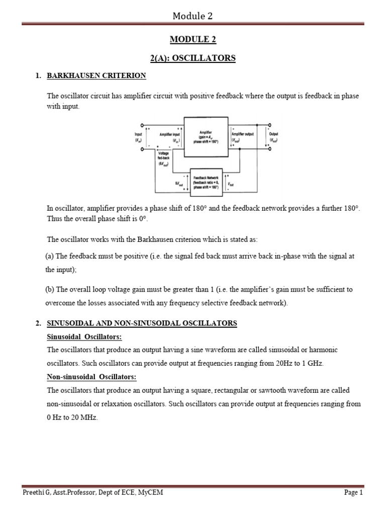 Module 2 Besck104c | PDF | Operational Amplifier | Electronic Oscillator