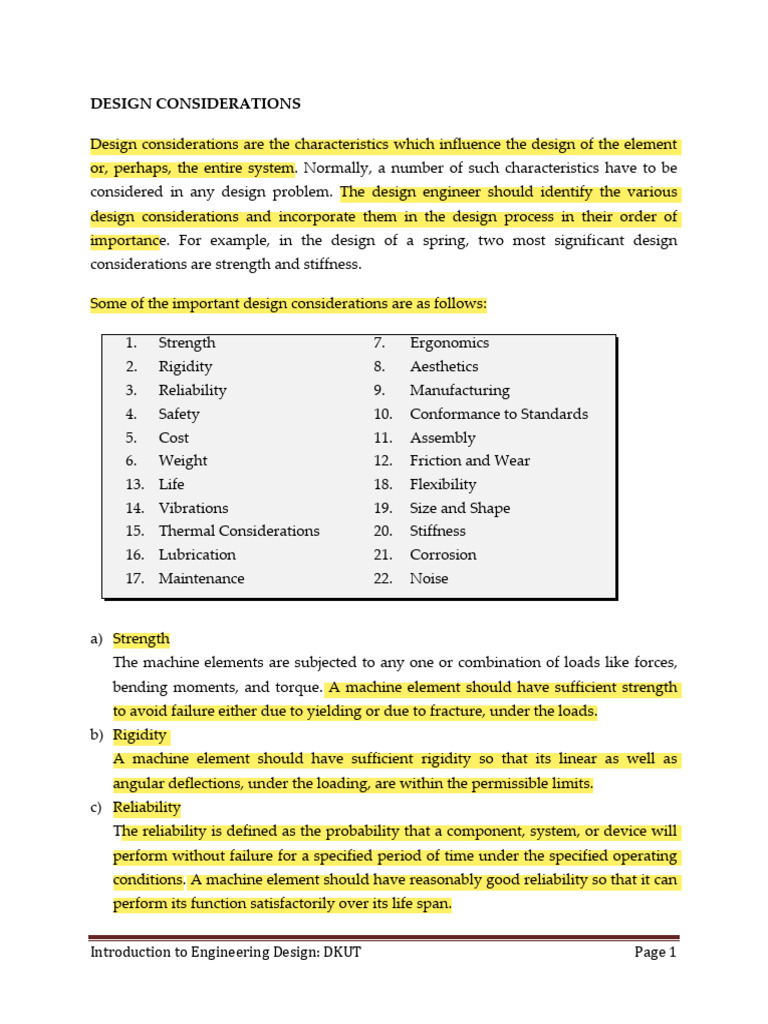 02 Design Considerations1 | PDF | Friction | Reliability Engineering