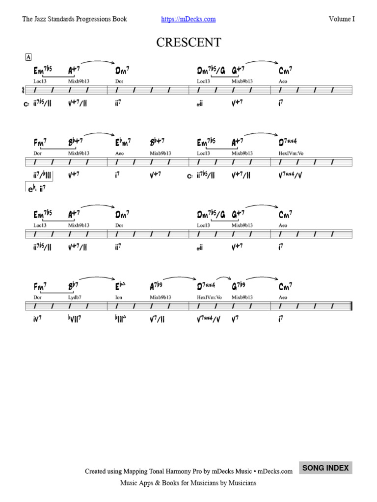 Crescent Jazz Standard Lead Sheet | PDF | Elements Of Music | Music Theory