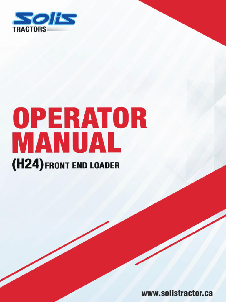 Operator Manual H24 Front End Loader | PDF