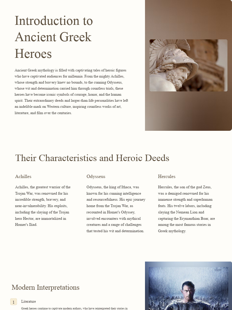 Introduction To Ancient Greek Heroes | PDF | Hero | Greek Mythology
