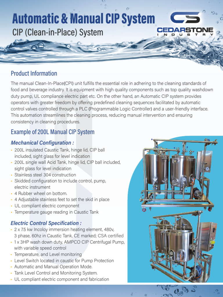 CIP Systems | PDF | Pump