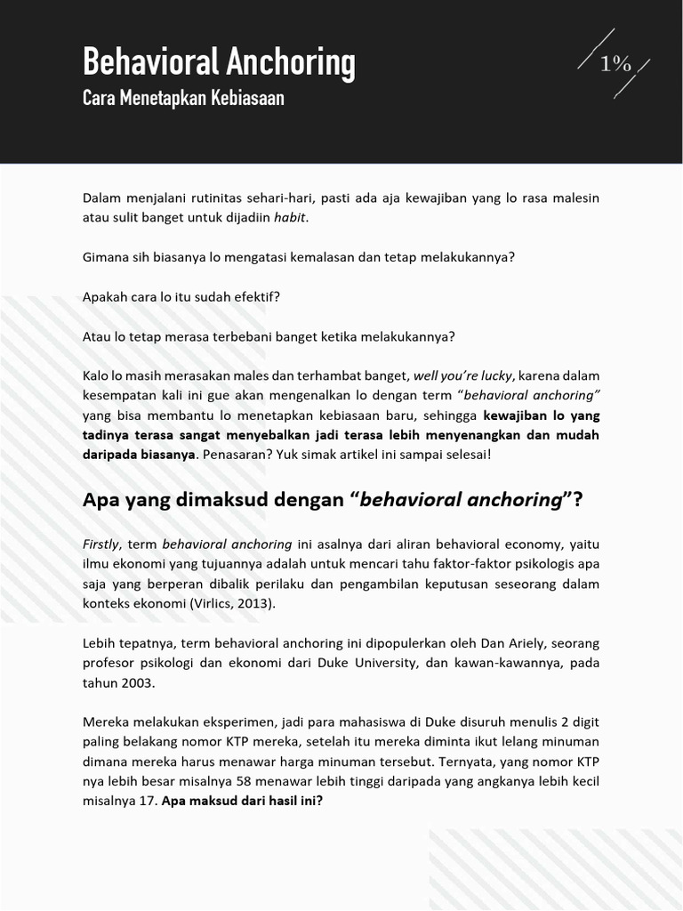 Behavioral Anchoring | PDF