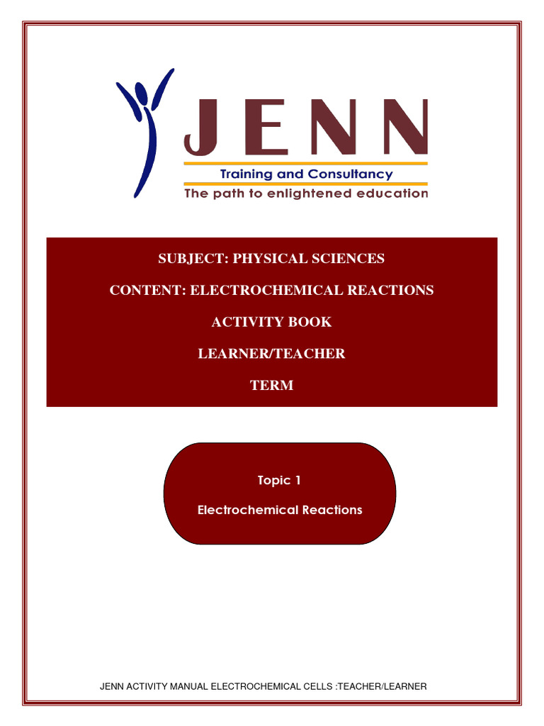 Electrochemical Cell Actvity Book | PDF | Electrochemistry | Redox