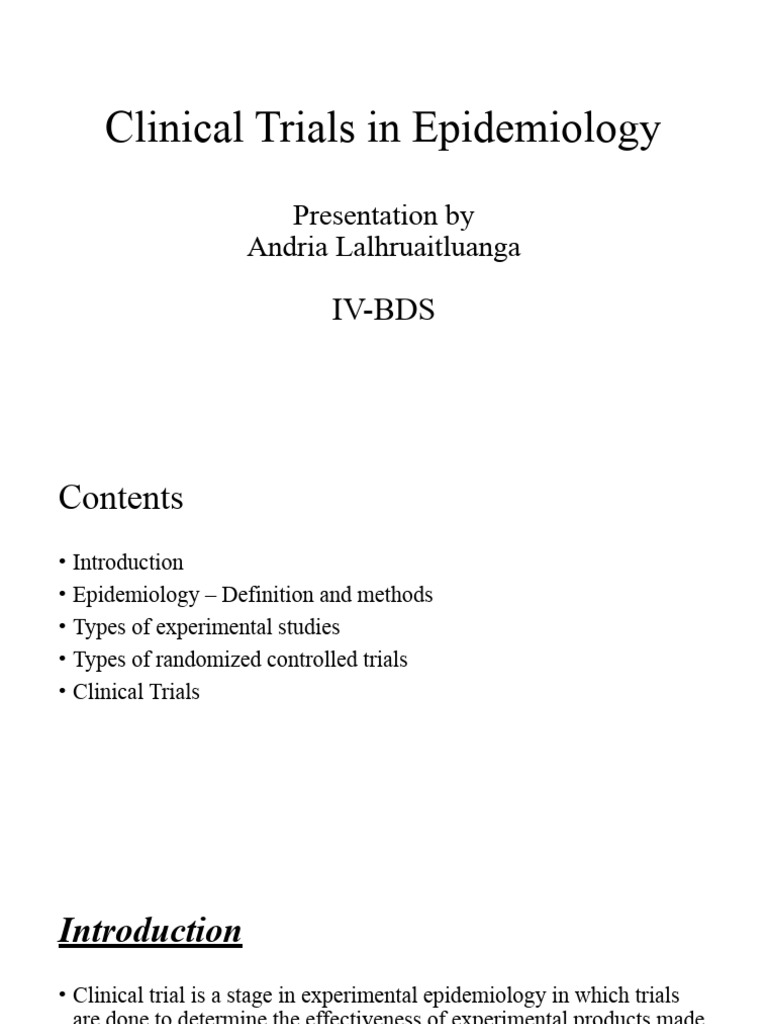 Understanding Clinical Trials in Epidemiology | PDF | Wellness ...