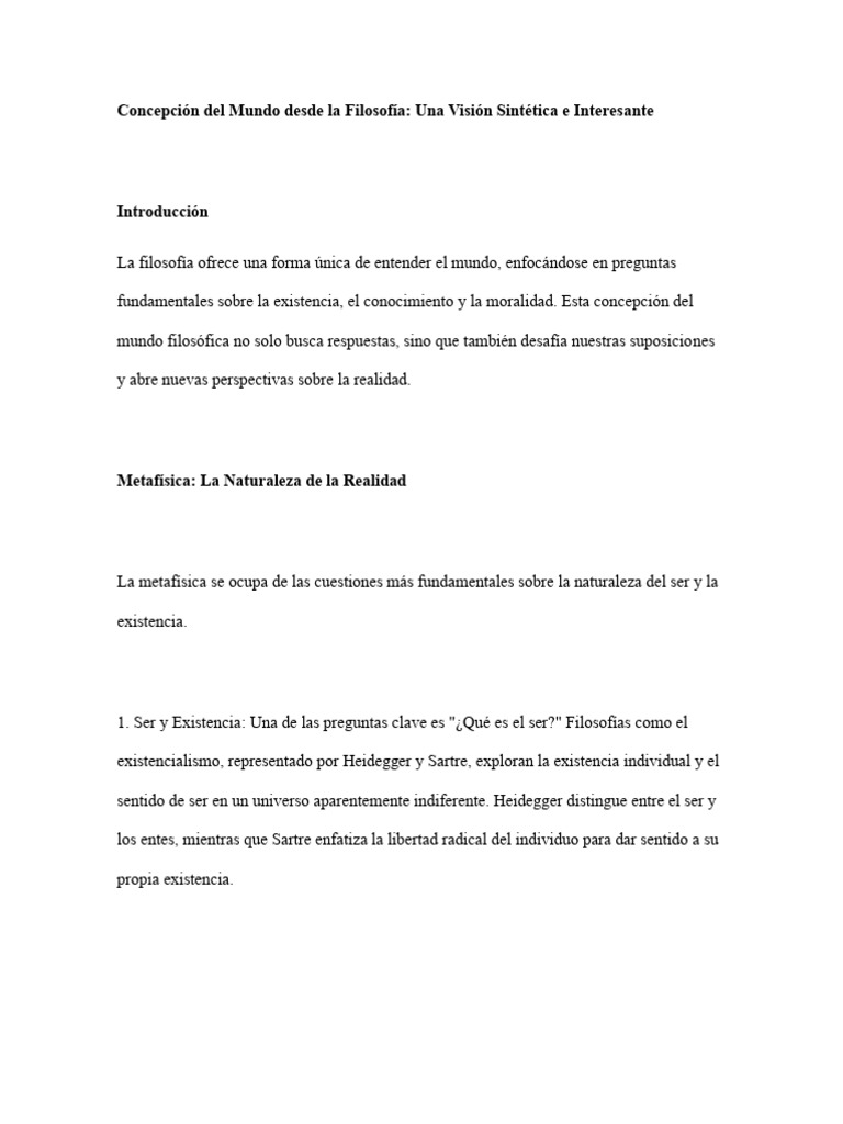 Concepción Del Mundo Desde La Filosofía | PDF | Realismo filosófico ...